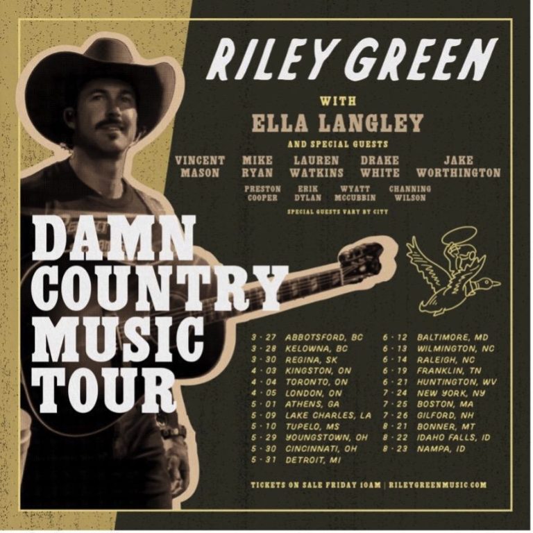RILEY GREEN ANNOUNCES DAMN COUNTRY MUSIC 2025 SPRING HEADLINE TOUR ...