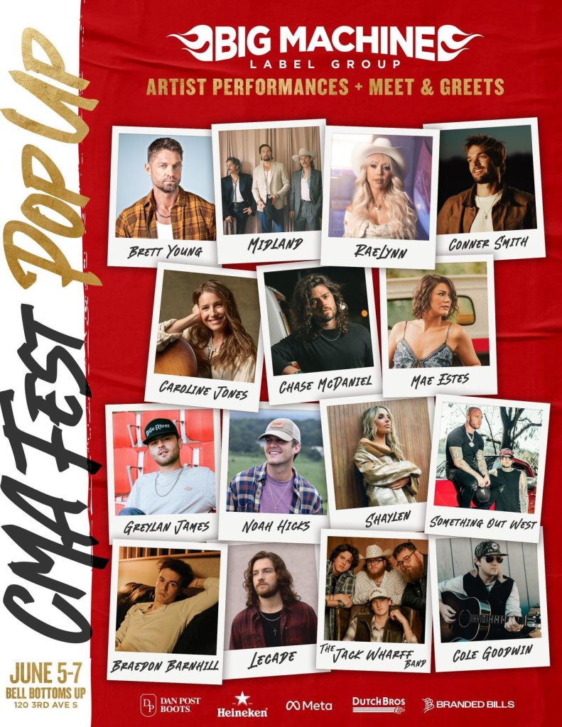 BIG MACHINE LABEL GROUP CMA FEST POP UP RETURNS TO BELL BOTTOMS UP FOR ...