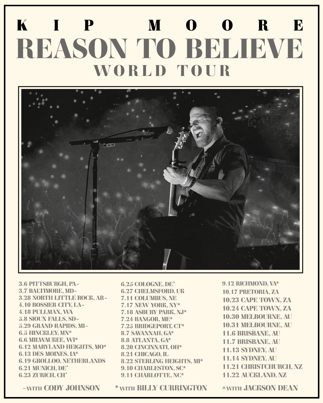 KIP MOORE TO BRING REASON TO BELIEVE WORLD TOUR TO THE UK, EUROPE ...